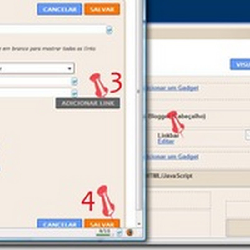 Como inserir links na linkbar - Dicas Blogger